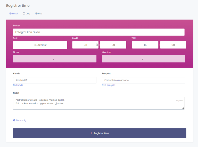 Hvordan skrive timeliste | Timeregistrering | Conta.no
