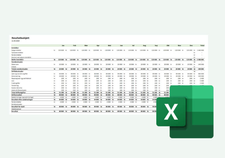 Gratis budsjettmal for bedrifter (Excel og Google Sheets) | Conta