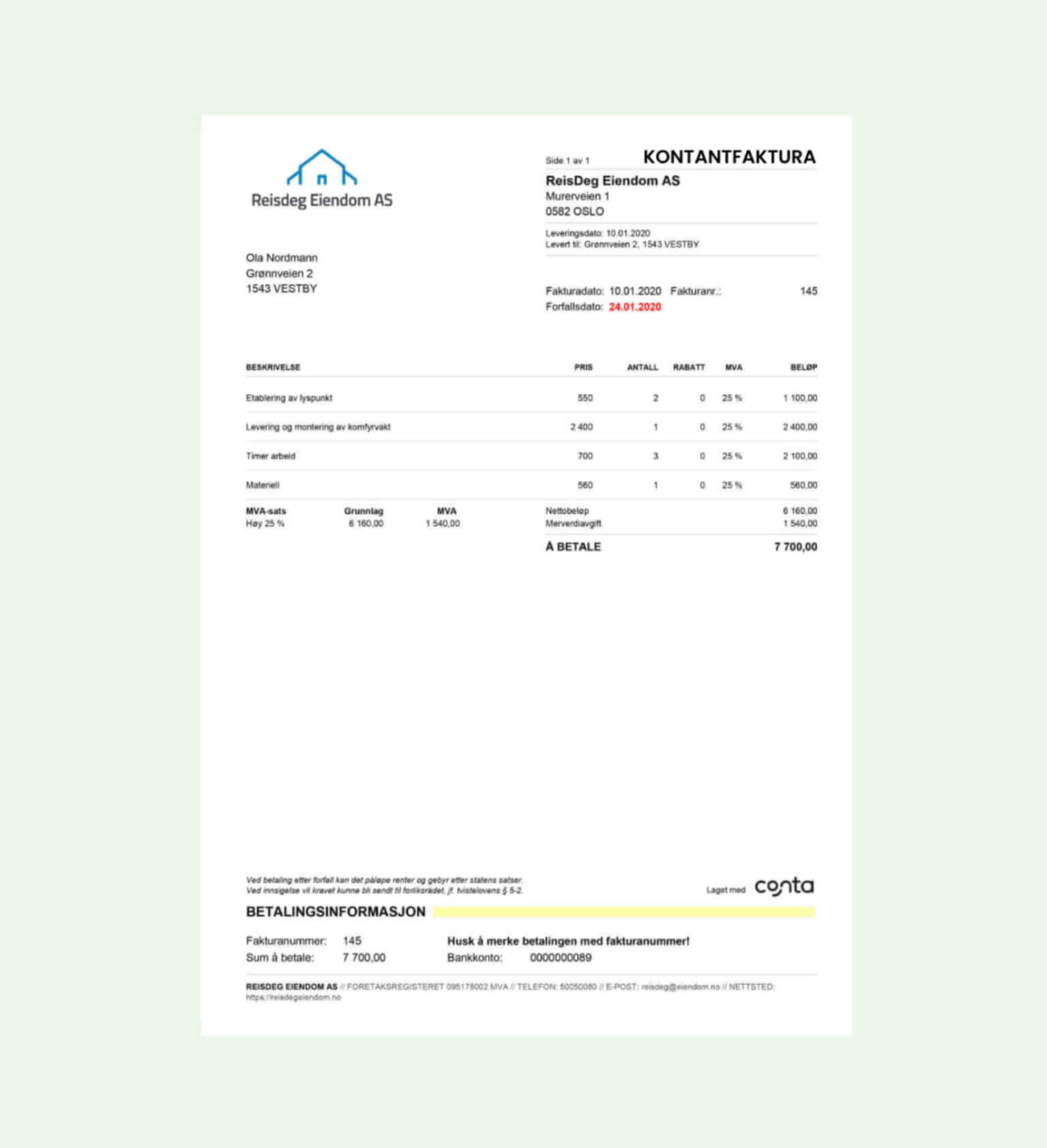 Kvittering mal: Lag gratis kvittering med vår kvitteringsmal | Conta